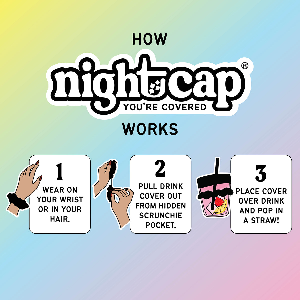 NightCap Scrunchie Drink Cover – NightCapIt